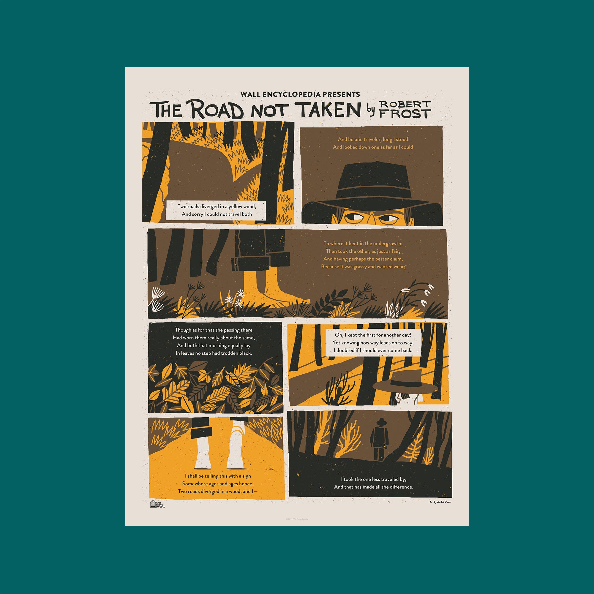 Robert Frost The Road Not Taken Poster