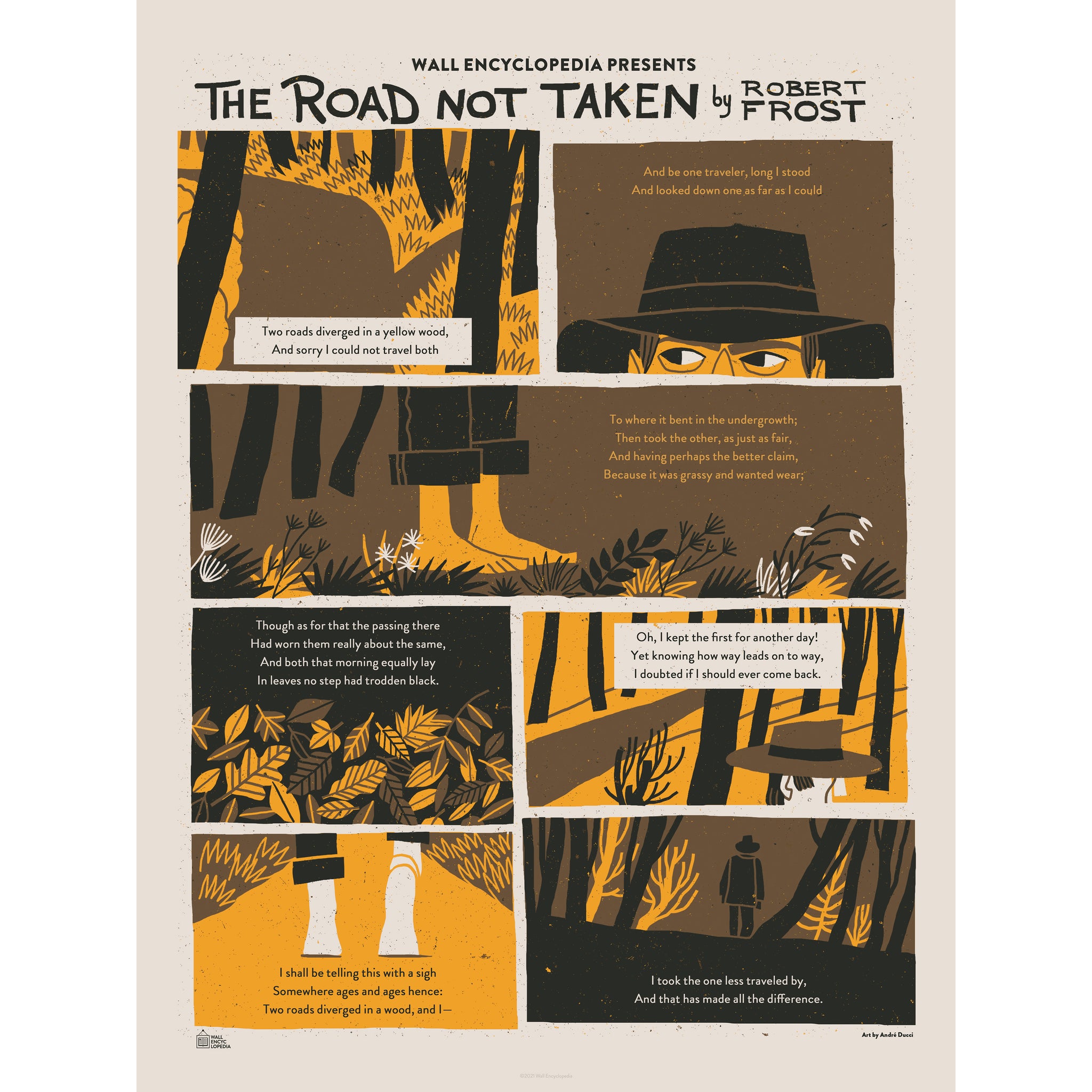 Robert Frost The Road Not Taken Poster